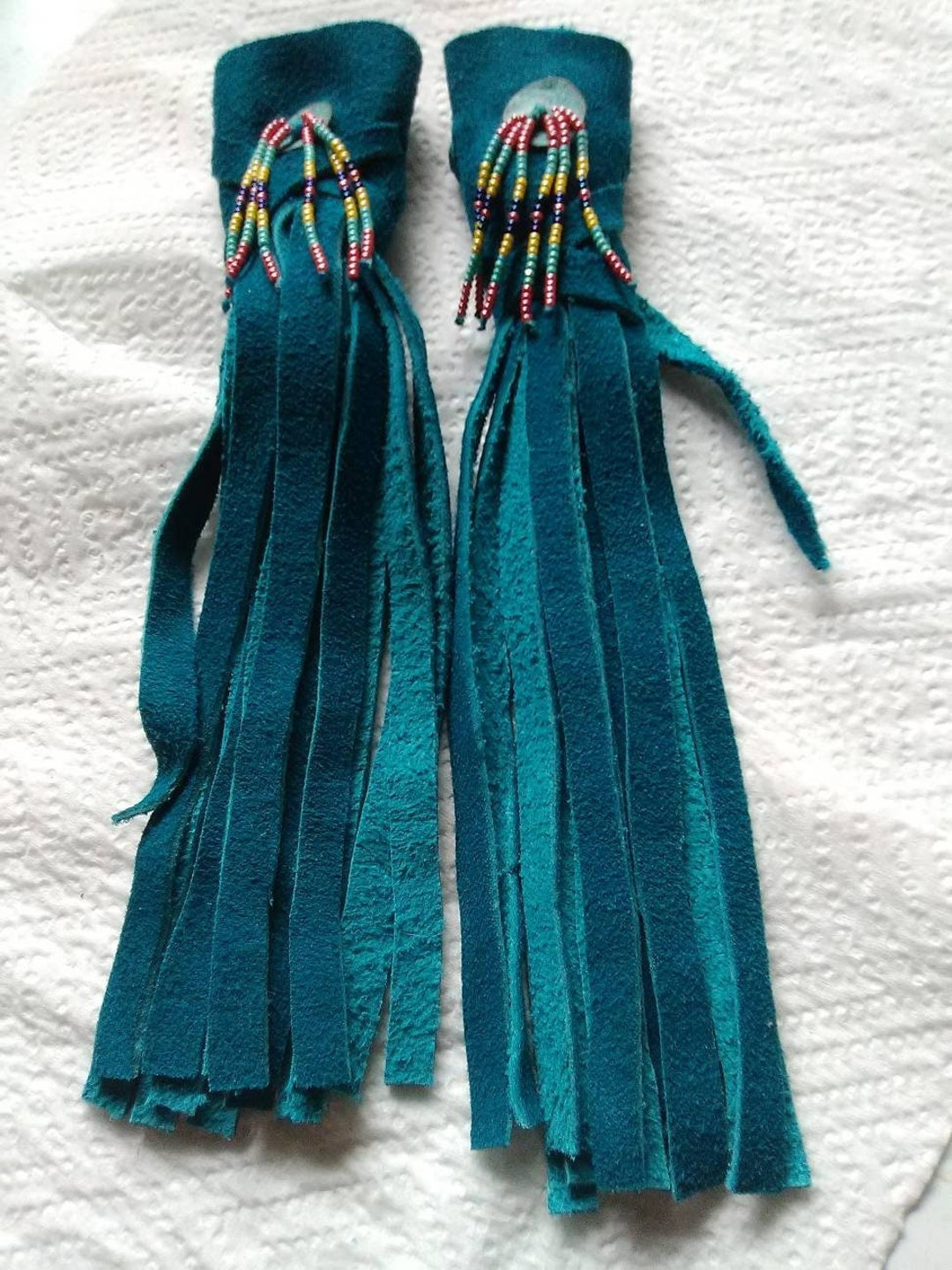 Native American Braid Wraps, Handmade by Me, Deerskin Suede, Abalone ...