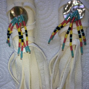Native American Braid Wraps, Handmade by Me, Deerskin Suede, Abalone ...