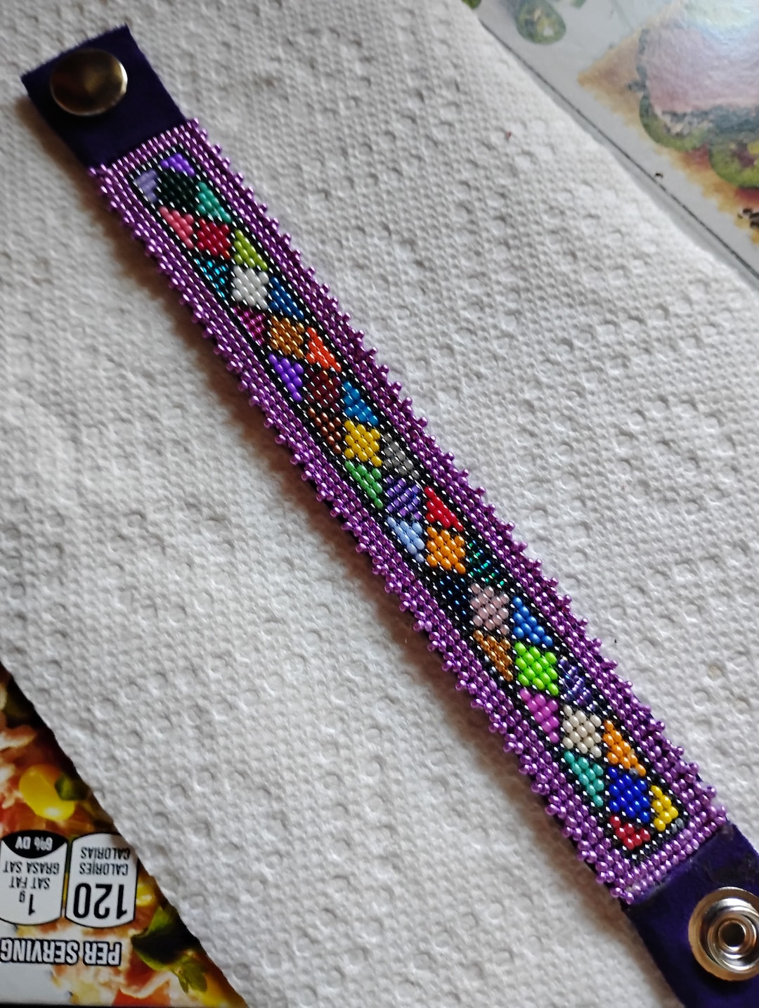 Beaded Purple Bordered Apache Ladder Bracelet - Etsy