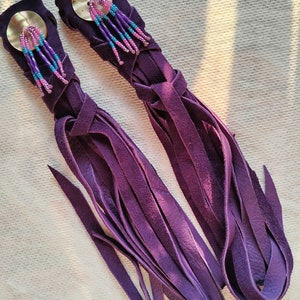 Native American Braid Wraps, Handmade by Me, Deerskin Suede, Abalone ...