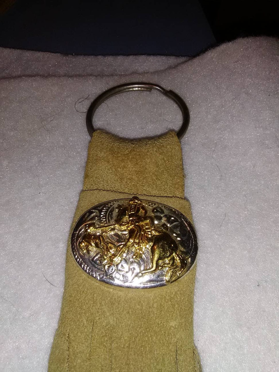 Keychain Concho Rodeo Calf Roping Leather Fringed, Like Cat of 9 Tails ...