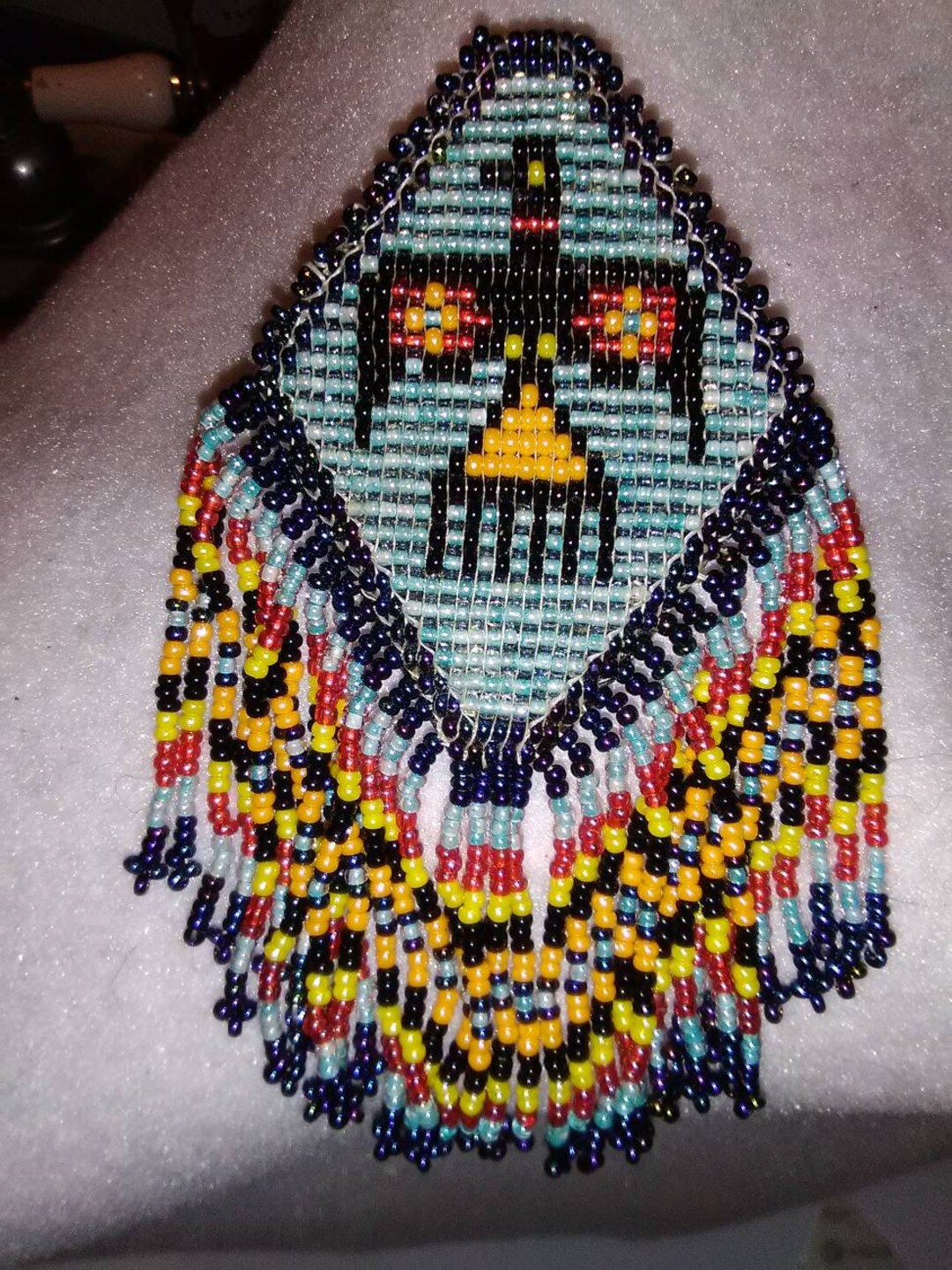 Beaded Thunderbird Native American Removable Pocket Patch With Leather ...