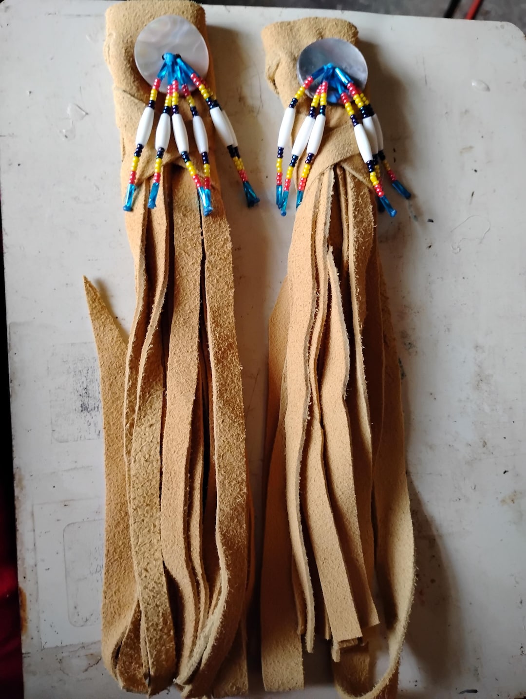 Cherokee Deer Suede Leather Braid Wraps, Handmade by Me, Pow Wow ...