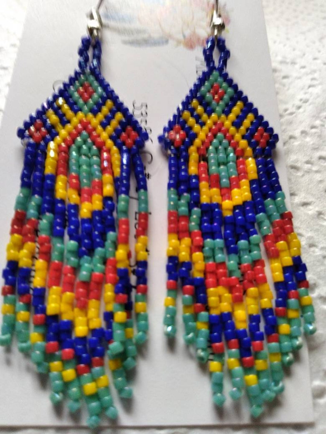Beaded Earrings, Apache Tears Design, Native American Dangle Type ...