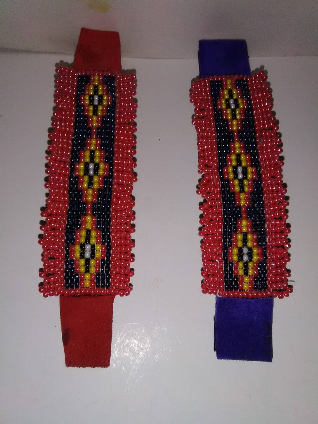 Barrette Beaded Cheyenne Design Native American 4 1/2 Inch Fluted ...