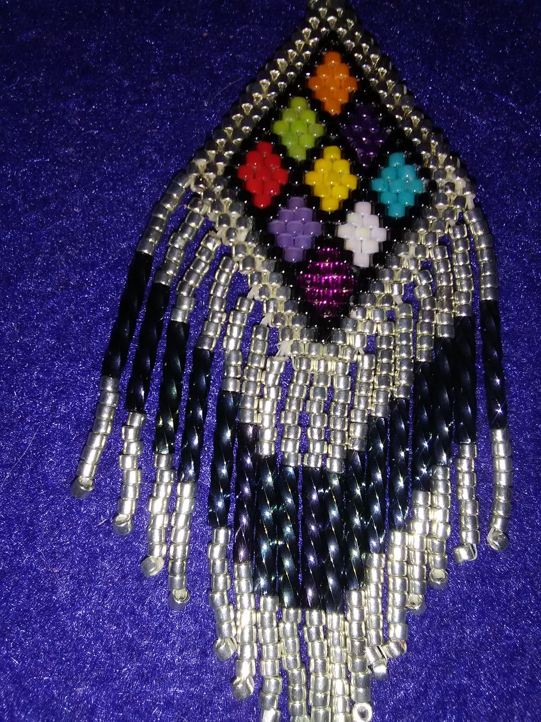 Silver Bordered Apache Ladder Beaded Earrings - Etsy