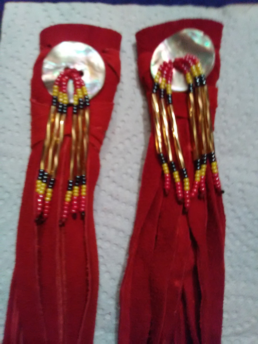 9 X 4 Inch Braid Wraps Apache Colors,pow Wow Regaillia,deer Suede ...