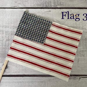 Small USA Fabric Flags, Handmade American Stick Flags, Tiered Tray ...