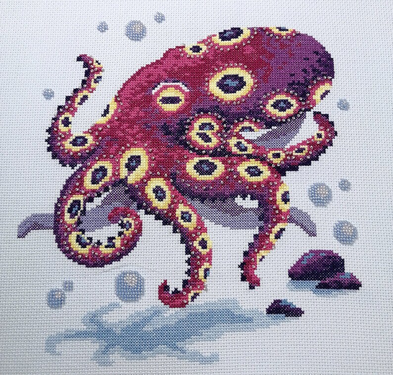 Octopus Cross Stitch Sea Animals kit Sea Fantasy cross | Etsy