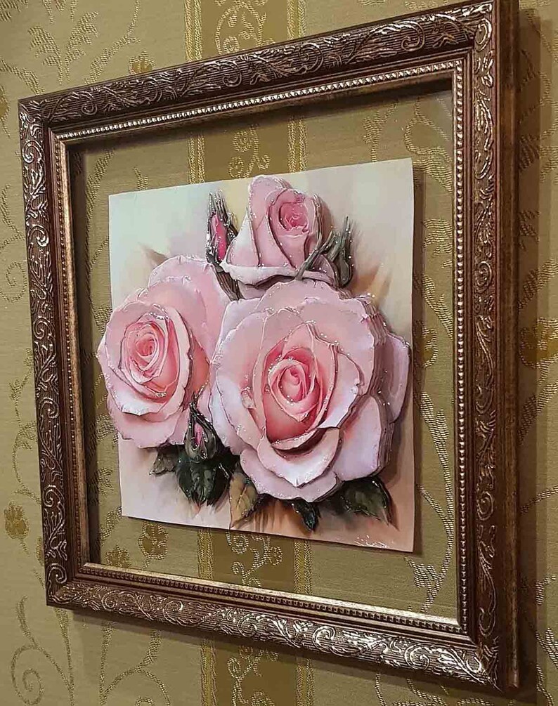 Roses paper tole kit 3D paper decoupage kit 3D Paper crafts | Etsy