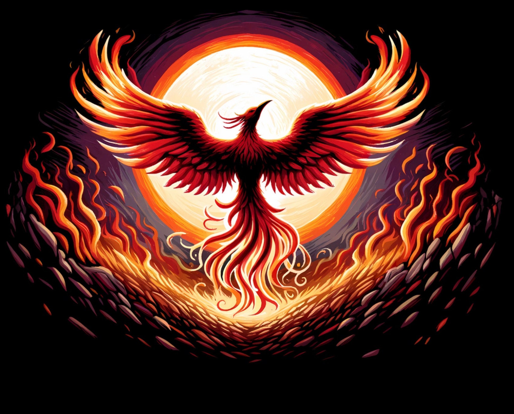 Graphic Tee Fiery Phoenix Unisex Short Sleeve Tee - Etsy