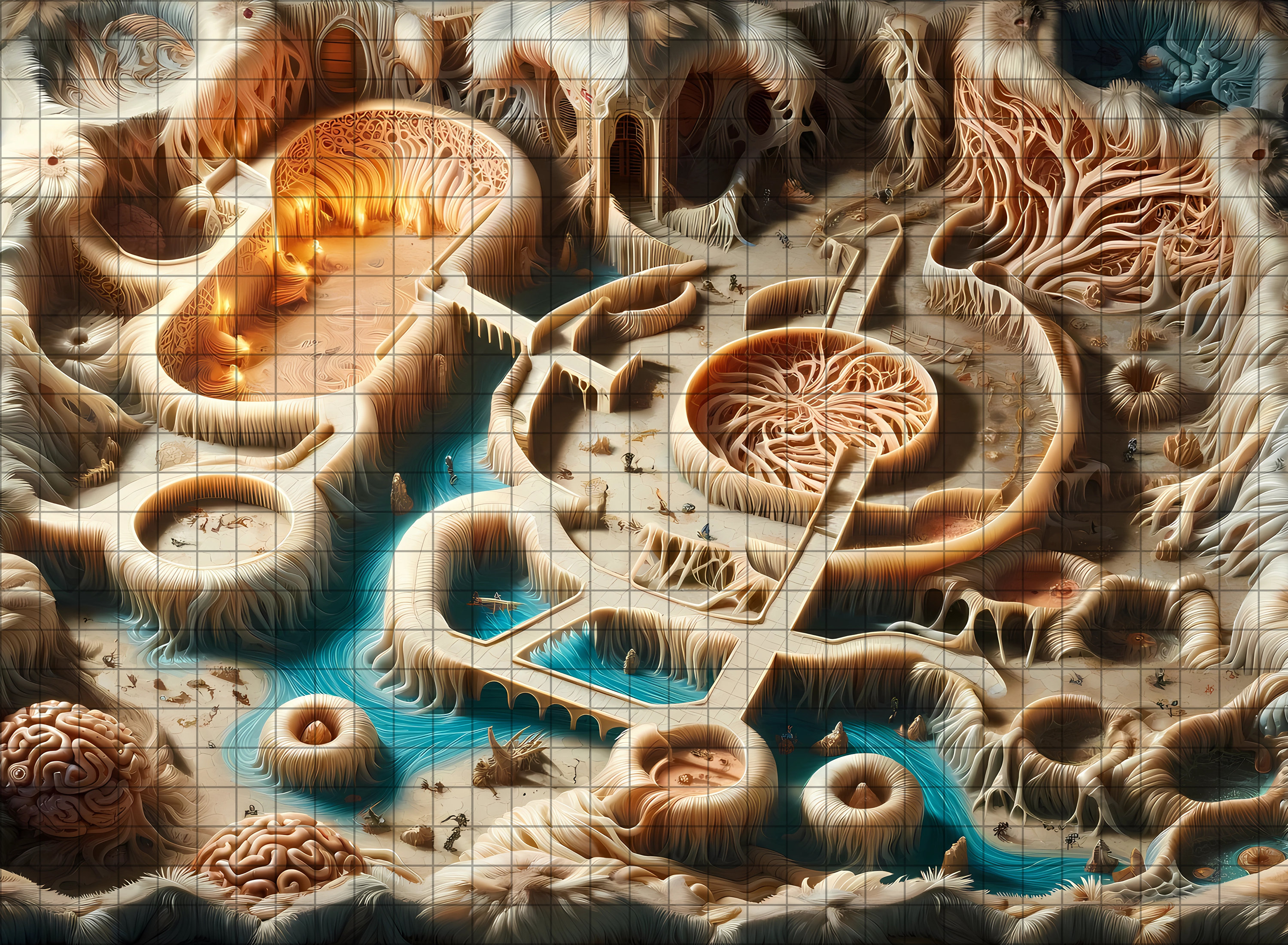Downloadable Dungeons & Dragons Battle Map - Fungal Cerebrum - TTRPG - Etsy