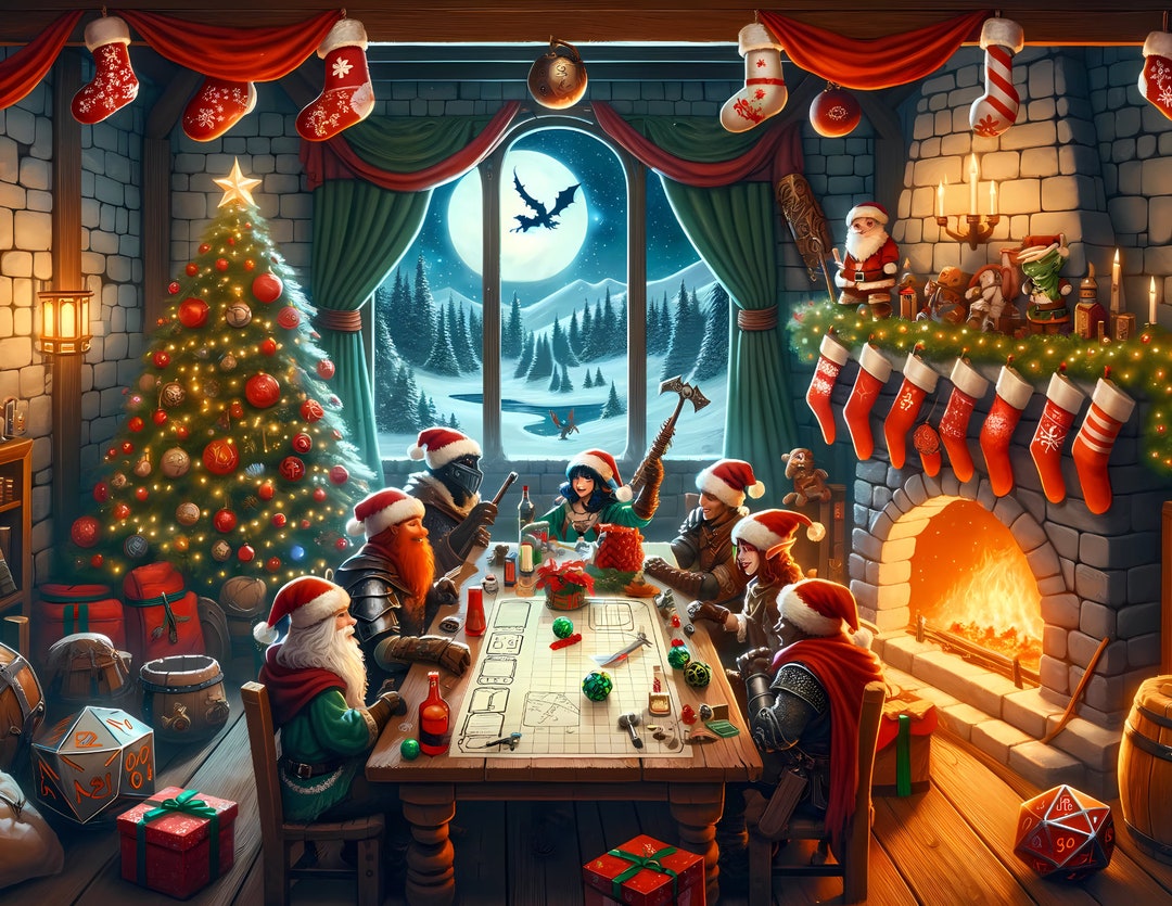 Digital Print D&D Christmas Critmas Card Dungeons and Dragons TTRPG - Etsy