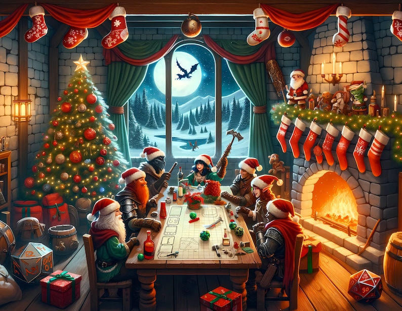 Digital Print D&D Christmas Critmas Card Dungeons and Dragons TTRPG - Etsy