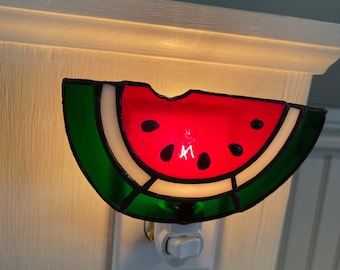 Stained Glass Summertime Watermelon Night Light - Etsy