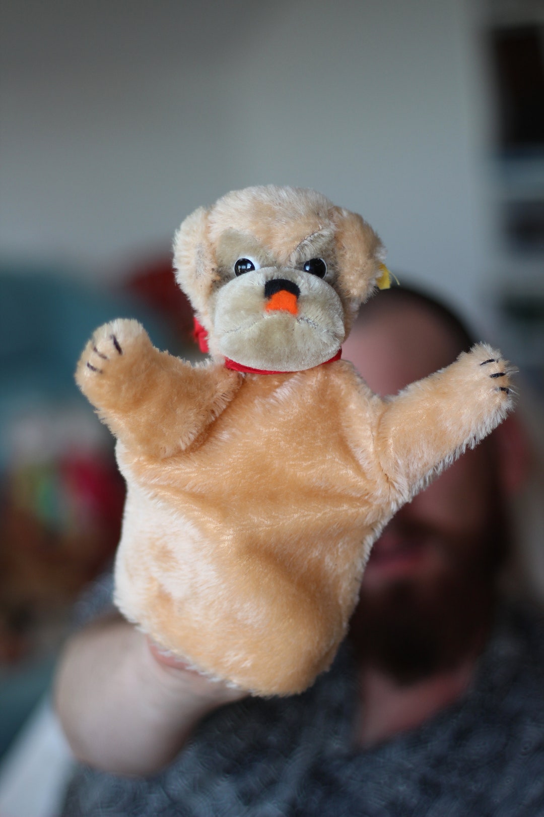 Vintage Steiff Mopsy Dog Hand Puppet Mohair Wool Made in - Etsy New Zealand