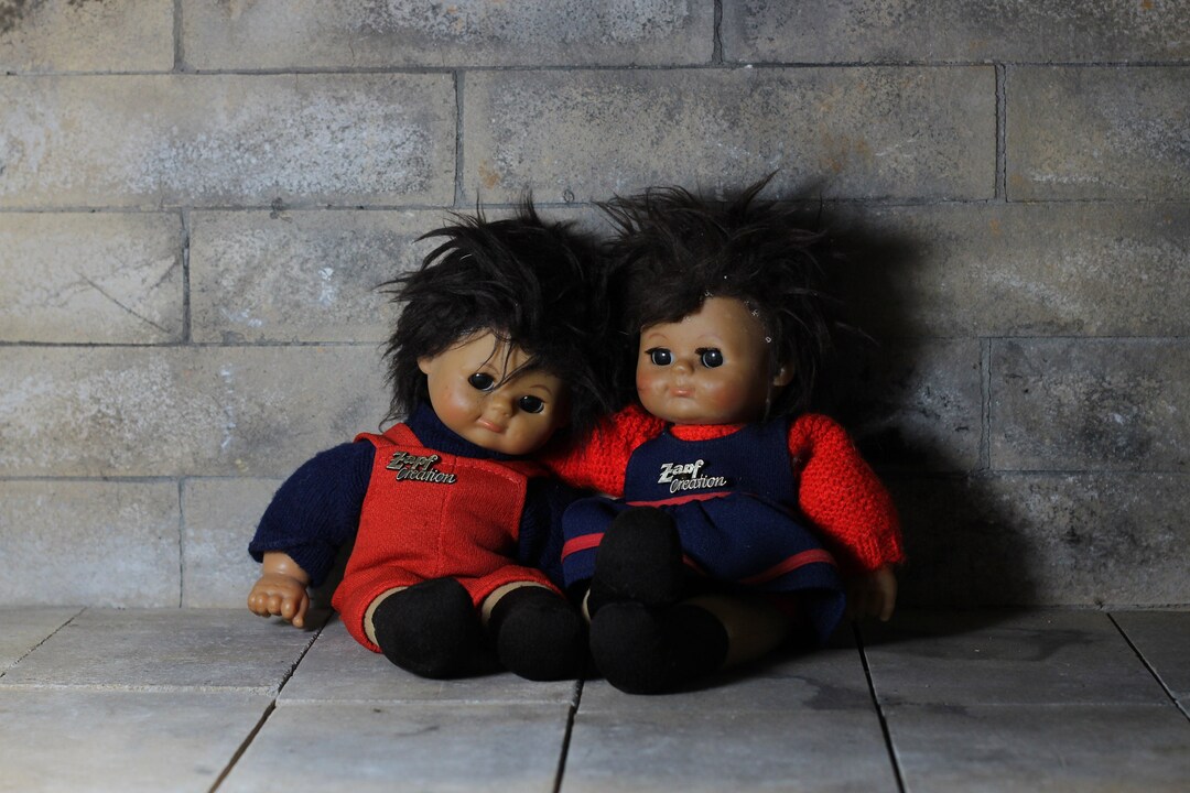 Vintage Zapf Creations Dolls Boy and Girl With Brown Hair and Clothes ...