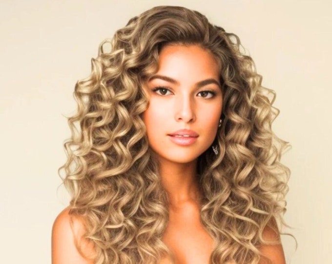 Brown to Blonde Curly Hair Extensions Double Ended, Synthetic Boho ...