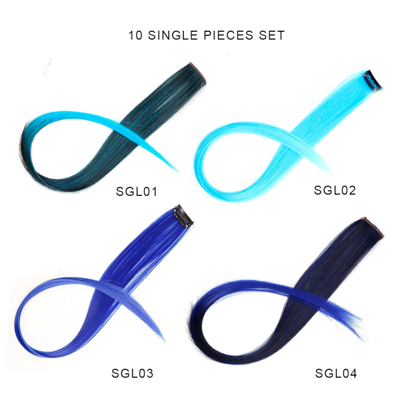 Long Dark Blue Hair, Real Blue Clip in Hair Extension, After Midnight ...