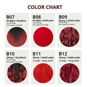 Red Hair Extensions, Clip in Streaks, Auburn, Dark Red, Hair Dye ...