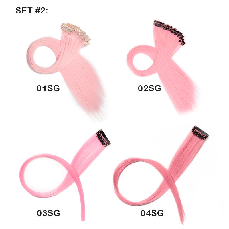 Pink Hair Extensions Rose Hair Clips Hair Streaks Mermaid - Etsy