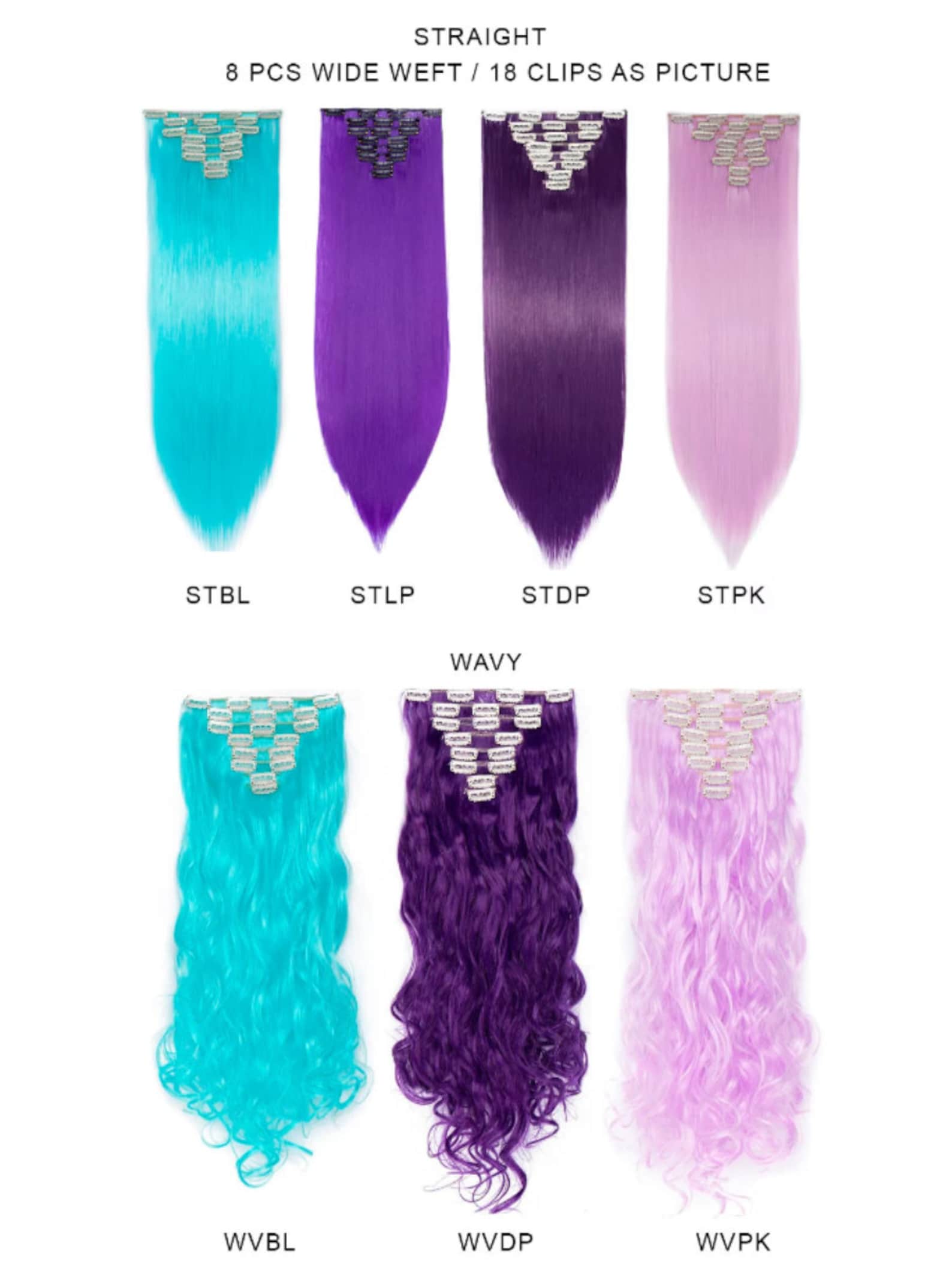 Long Dark Blue Hair, Real Blue Clip in Hair Extension, After Midnight ...