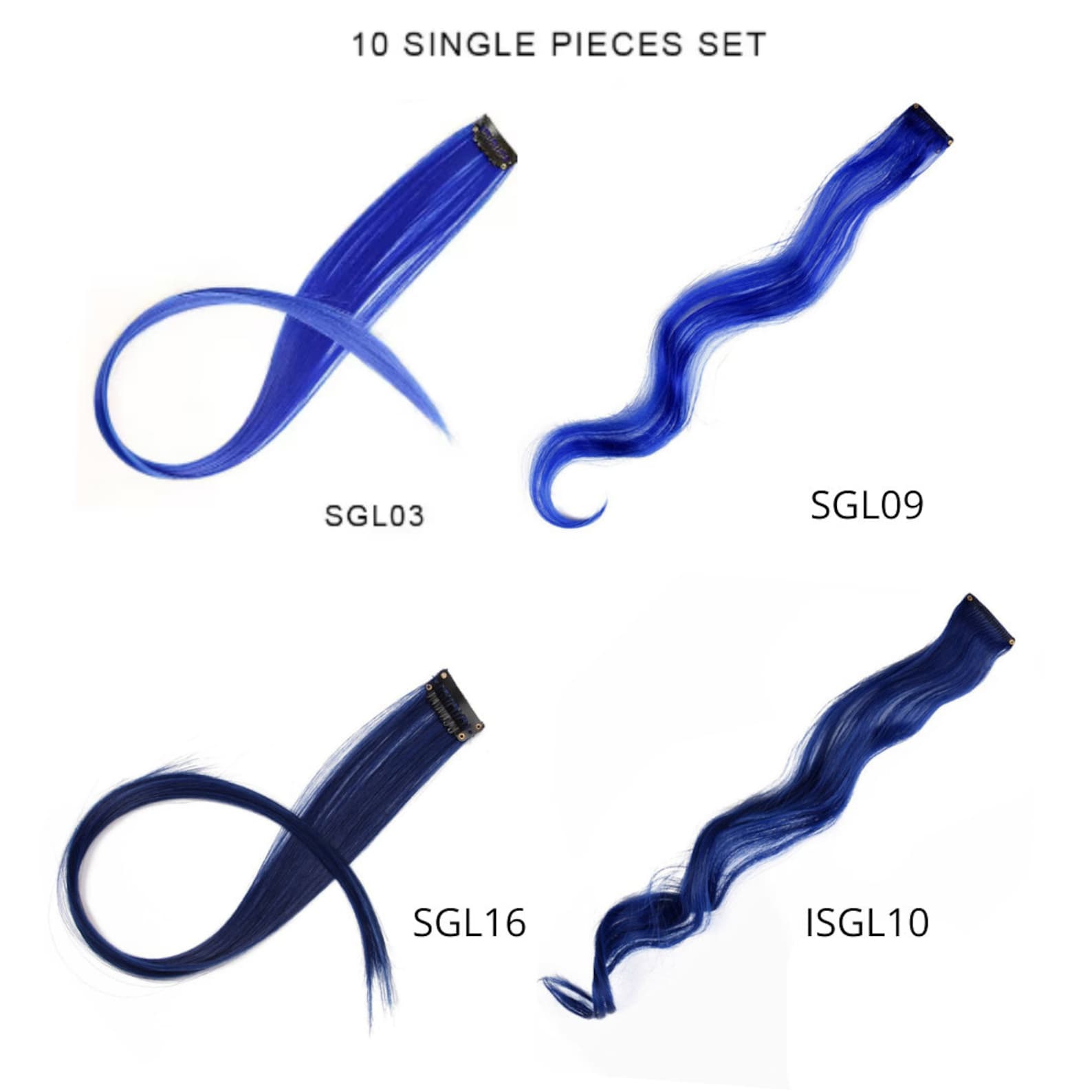 Long Dark Blue Hair, Real Blue Clip in Hair Extension, After Midnight ...