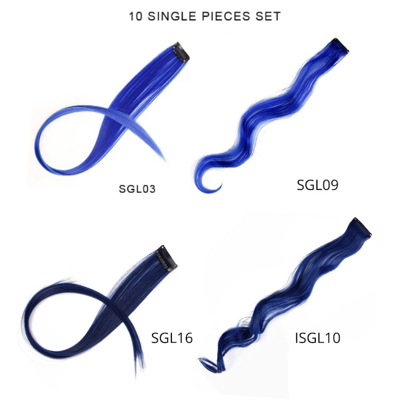 Long Dark Blue Hair Real Blue Clip in Hair Extension After - Etsy