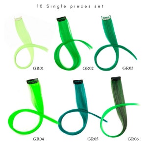 Light Green Hair Extensions, Neon, Billie Eilish, Aesthetic, Clip in ...