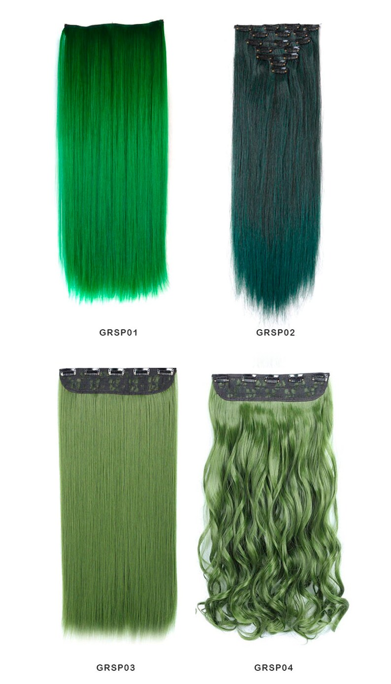 Dark Green Hair Extensions Emerald Green Aesthetic Forest - Etsy