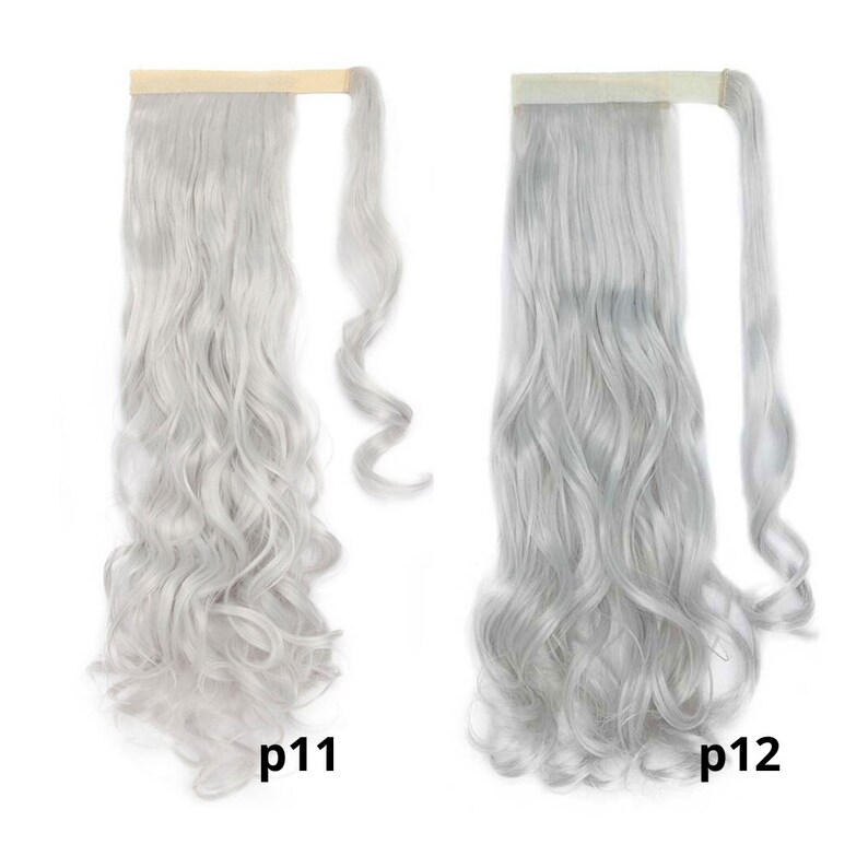 Natural Ash Grey Ponytail Hair Extensions, Silver Pony Tail, Claw Jaw ...