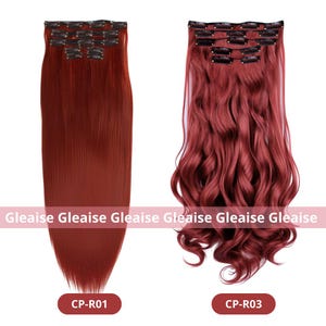 Red Hair Extensions, Clip in Streaks, Auburn, Dark Red, Hair Dye ...