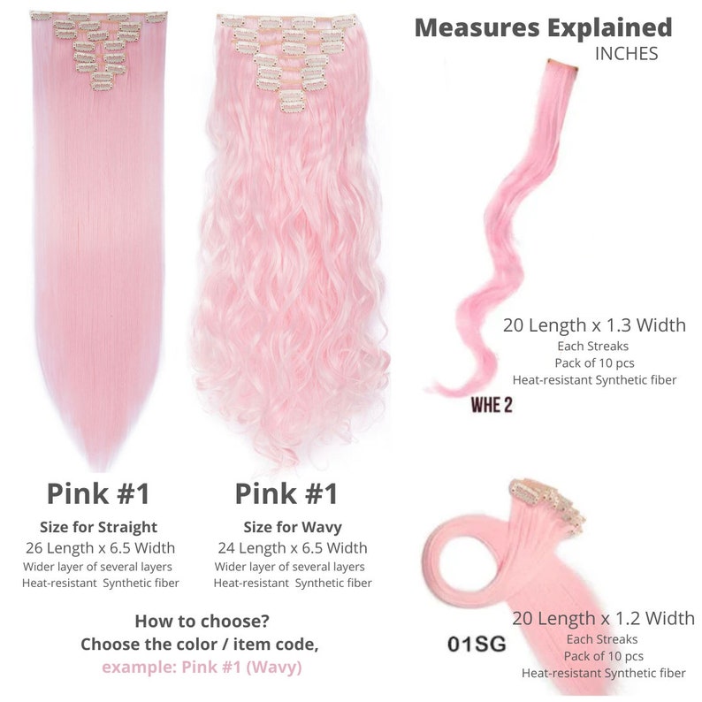 Hot Pink Hair Extensions Rose Hair Clips Red Pink Fuschia - Etsy