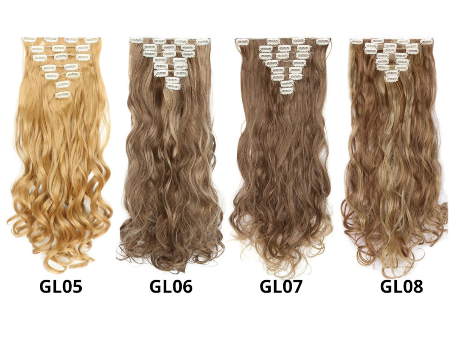 Golden Blonde Clip in Hair Extensions, Wavy, Straight, Long, Short ...