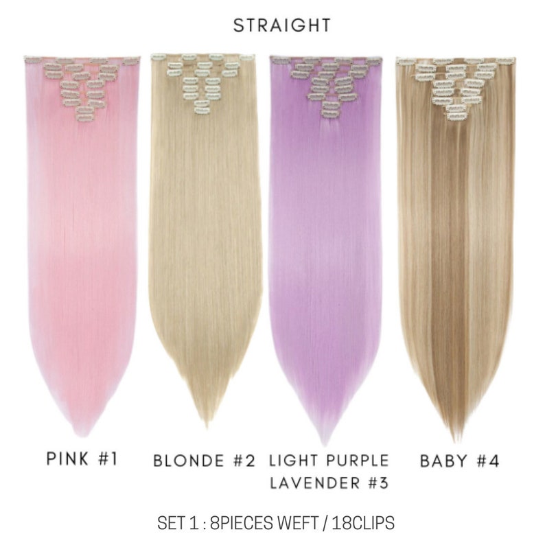 Hot Pink Hair Extensions Rose Hair Clips Red Pink Fuschia - Etsy