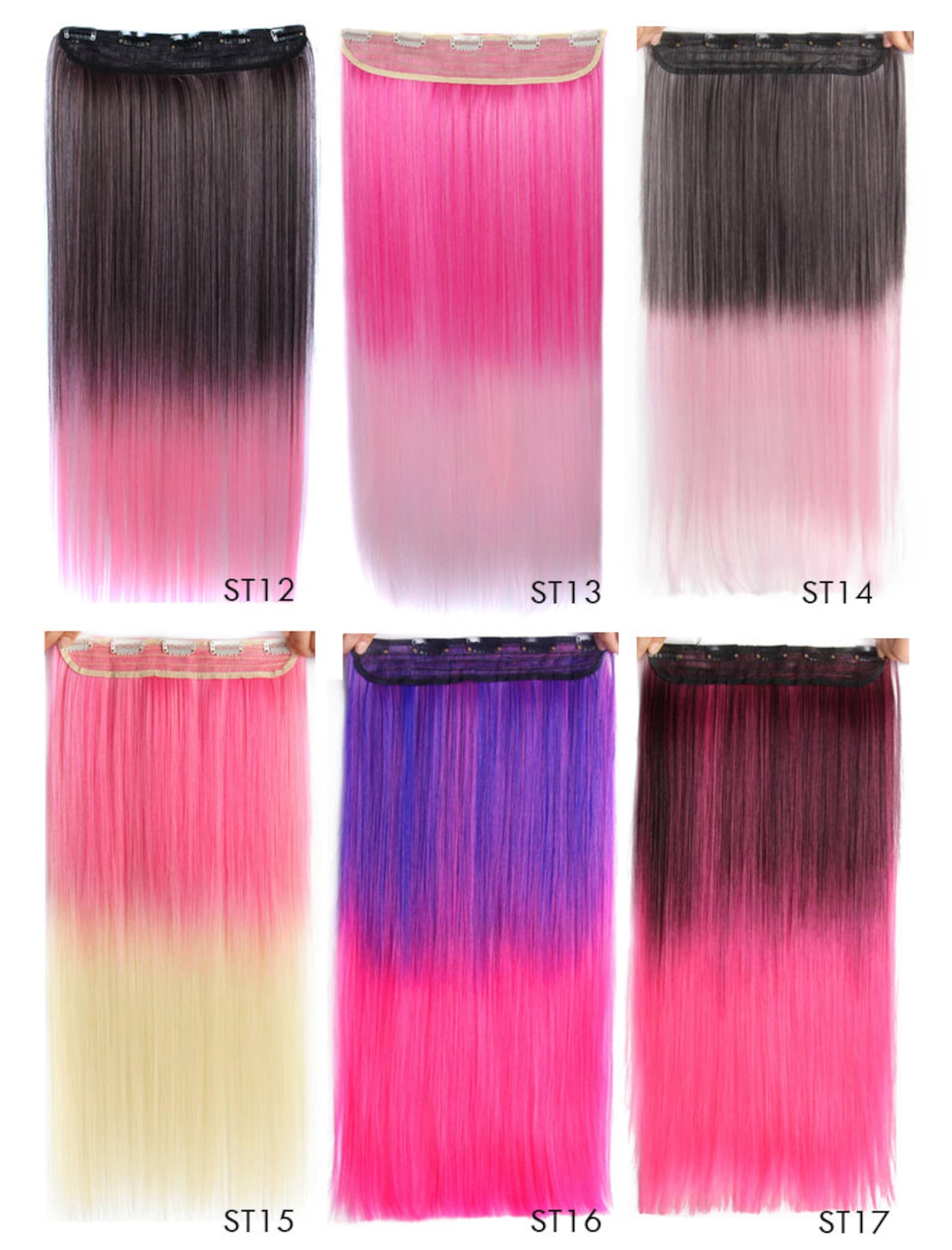 Pink Hair Extensions Rose Hair Clips Hair Streaks Mermaid - Etsy