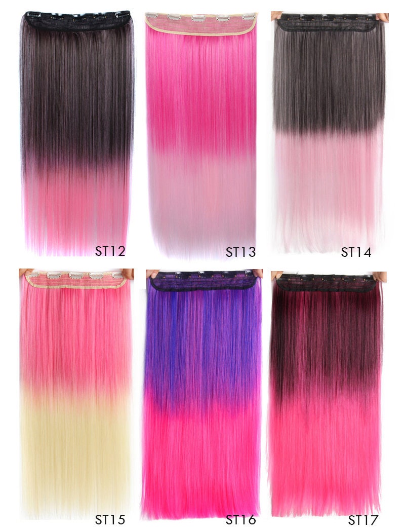 Pink Hair Extensions Rose Hair Clips Hair Streaks Mermaid - Etsy