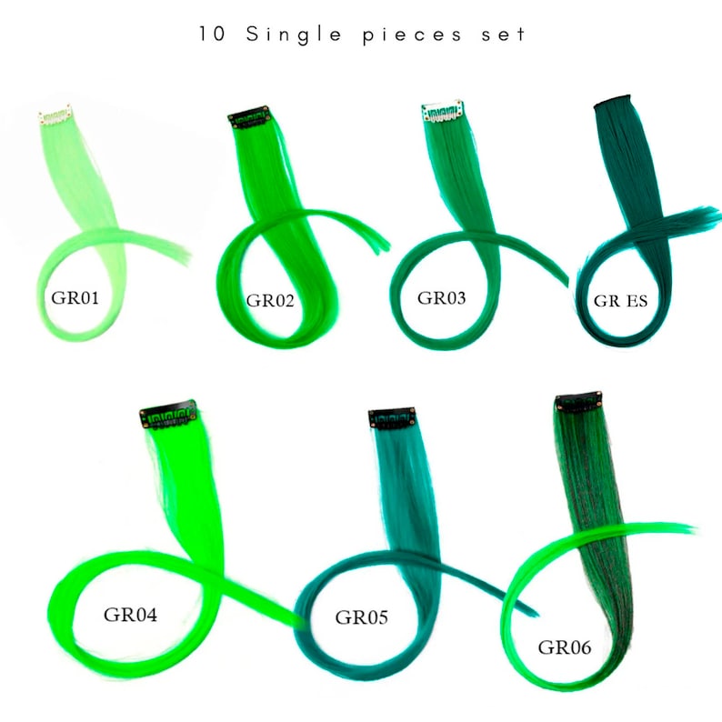 Dark Green Hair Extensions Emerald Green Aesthetic Forest - Etsy