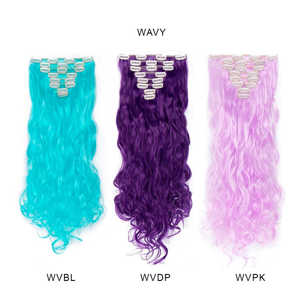 Teal Hair Extensions Clip In Turquoise Hair Streaks | Etsy