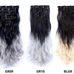 Gray Hair Extensions Clip in Hair Streaks Dark Greige Warm - Etsy