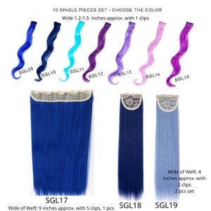 Long Dark Blue Hair, Real Blue Clip in Hair Extension, After Midnight ...