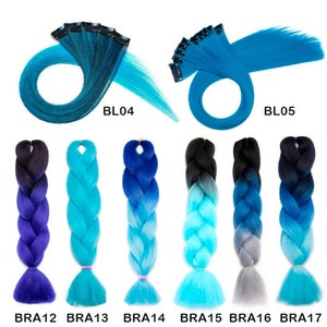 Long Dark Blue Hair, Real Blue Clip in Hair Extension, After Midnight ...