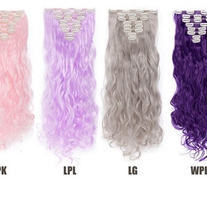 Dark Purple Hair Extensions Clip in Hair Streaks Lavender - Etsy