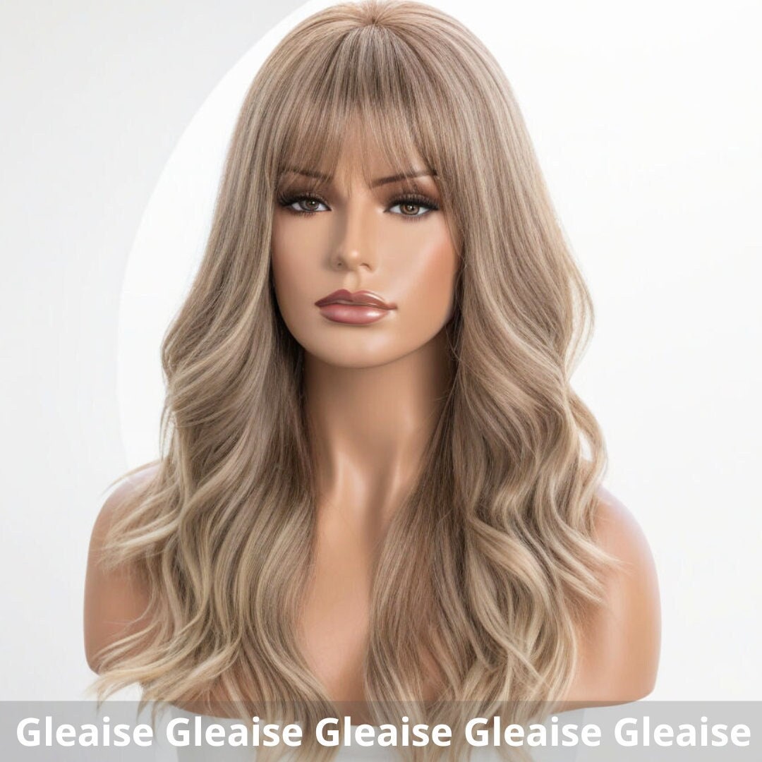 Dark blonde wig with bangs store
