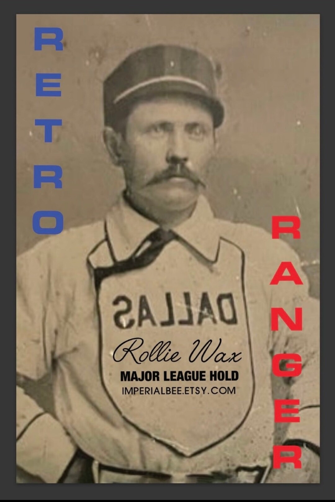 RETRO RANGER Poster 11” X 17” Rollie Wax Vintage Baseball Texas Dallas ...