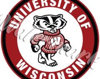 Wisconsin Badgers W Circle Logo Sticker / Vinyl Decal 10 Sizes | Etsy
