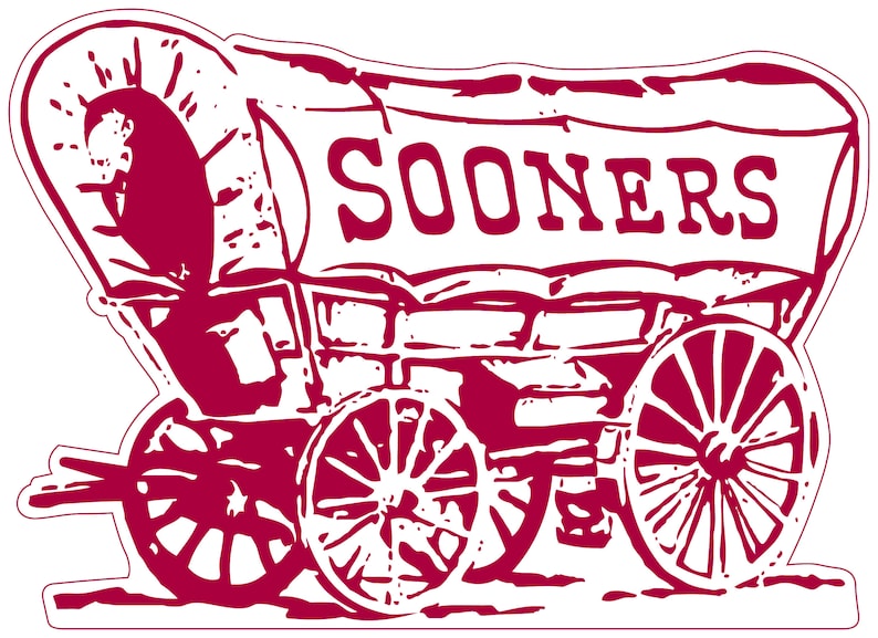 Oklahoma Sooners Wagon Logo Sticker / Vinyl Decal 10 Sizes | Etsy