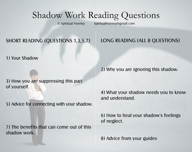 Shadow Work Tarot Reading. General Shadow Work Oracle Reading. - Etsy