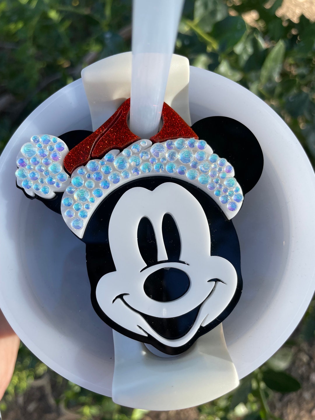 Stanley Tumbler Topper Rhinestone Lid Topper, Christmas Mouse Tumbler ...