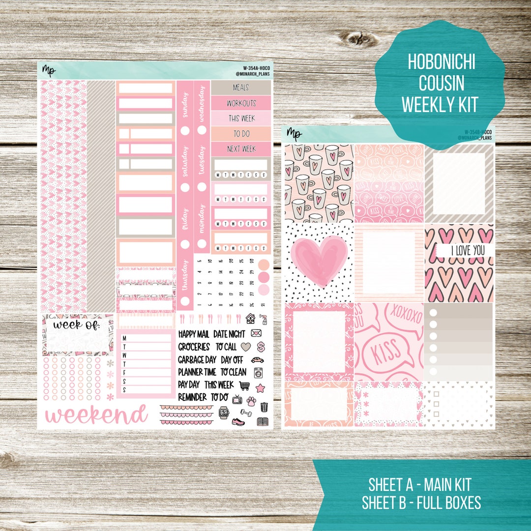 W-354-hoco Love Notes Kit Hobonichi Cousin Weekly Kit - Etsy